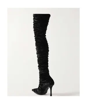 JIMMY CHOO Pleated Thigh-high Stiletto Boots