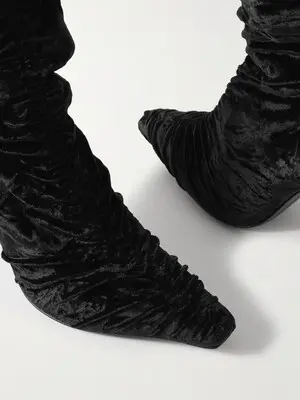 JIMMY CHOO Pleated Thigh-high Stiletto Boots