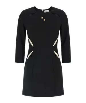 Elisabetta Franchi Sheath Dress With Cut-outs And Metallic Detail - Black