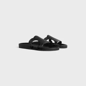 Celine Triomphe Slide In Calfskin Vegetal Tanning - Black
