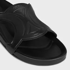 Celine Triomphe Slide In Calfskin Vegetal Tanning - Black