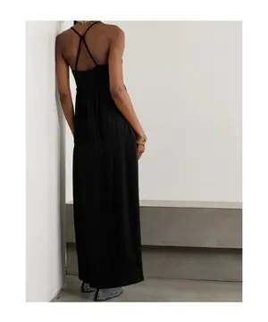 JOSEPH Pleated Crepe Maxi Dress