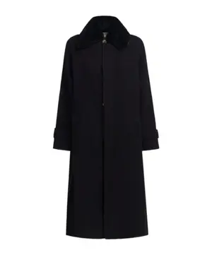 Marni Wool And Cashmere Coat With Removable Shearling Collar