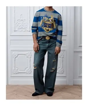 Dior Distressed Wide-leg Jeans
