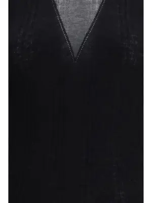 Pinko V-neck Knitted Top With Long Sleeves