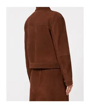 Max Mara Long-sleeved Leather Jacket