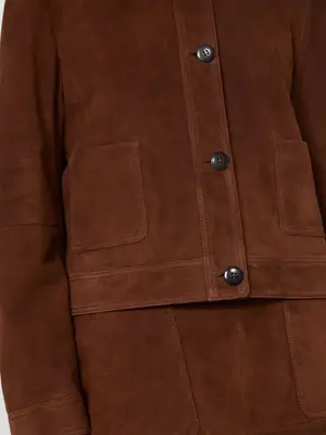 Max Mara Long-sleeved Leather Jacket