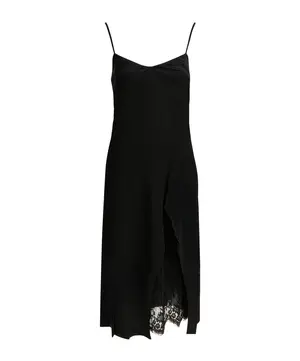 Acne Studios Satin Slip Dress With Lace Detail - Black