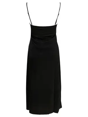 Acne Studios Satin Slip Dress With Lace Detail - Black