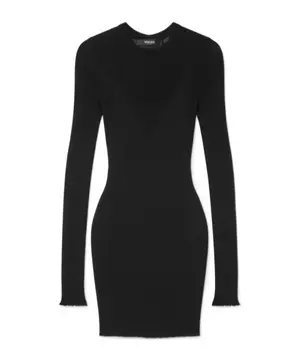 Versace Fitted Knitted Mini Dress With Medusa Hardware