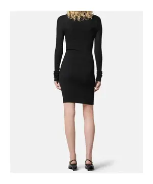 Versace Fitted Knitted Mini Dress With Medusa Hardware