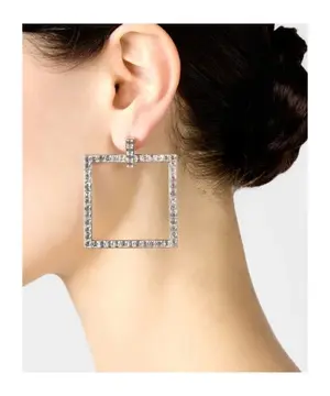 ROGER VIVIER Trompette Square Frame Earrings With Pin-style Clasp