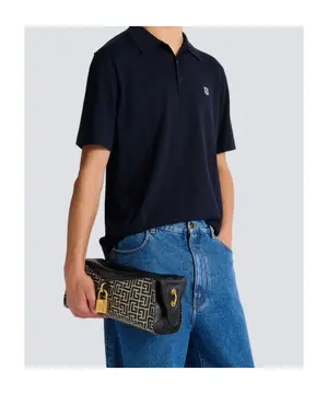 Balmain Monogram Jacquard Pulse Shoulder Bag