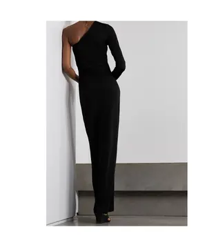 NILI LOTAN Ranni One-shoulder Knit Maxi Dress