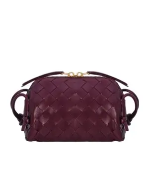 Bottega Veneta Intrecciato Concert Crossbody Bag - Red
