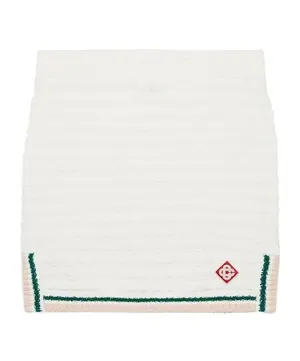 Casablanca Logo Bouclé Skirt - White