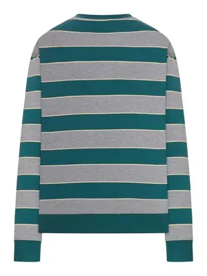 Miu Miu Oversized Striped Long Sleeve Sweatshirt - Blue