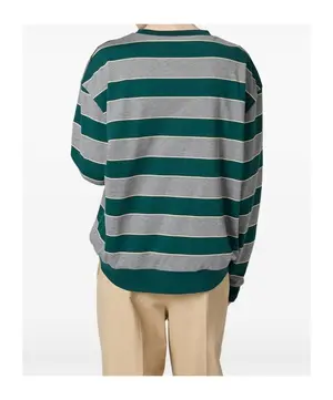 Miu Miu Oversized Striped Long Sleeve Sweatshirt
