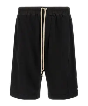 Rick Owens Elasticated Waist Drawstring Shorts With Snap Detail - Black