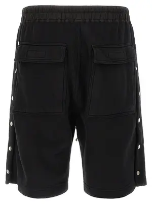 Rick Owens Elasticated Waist Drawstring Shorts With Snap Detail - Black