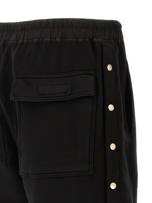 Rick Owens Elasticated Waist Drawstring Shorts With Snap Detail - Black