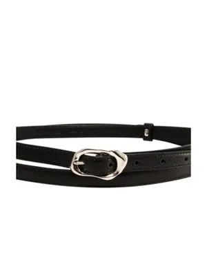 Alexander McQueen Molten Thin Leather Belt