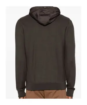 Herno Zip-up Hooded Drawstring Jacket - Black