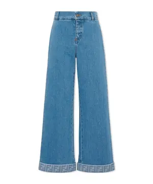 Fendi Logo Cuff Jeans