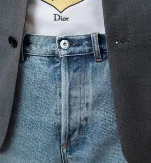 Dior Patchwork Straight-leg Jeans - Gray