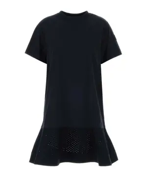 Moncler Perforated Hem T-shirt Dress - No