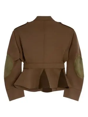 Celine Peplum Jacket In Diagonal Wool