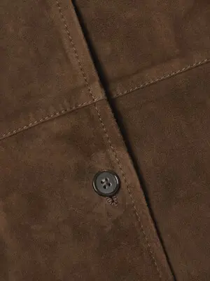 TOTEME Long Sleeve Suede Overshirt