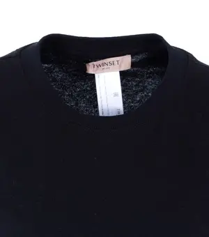 TWINSET Crewneck Short Sleeve Cropped Top