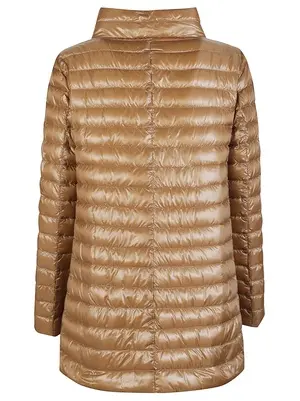 Herno Buttoned Quilted Coat - Brown