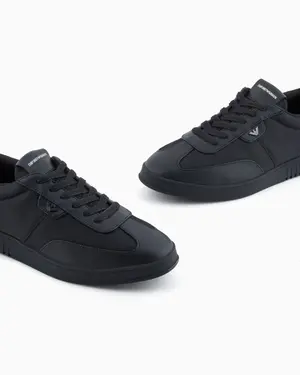 Emporio Armani Logo-plaque Panelled Sneakers