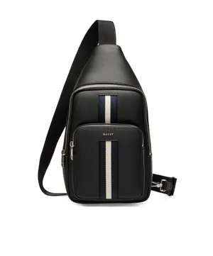 Bally Leather Sling Bag With Grosgrain Ribbon - Black