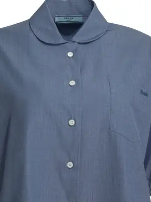 Prada Short Sleeve Button-up Shirt With Ruffled Cuffs