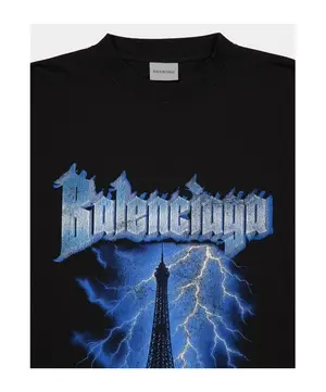 Balenciaga Graphic Printed Crewneck T-shirt - Black