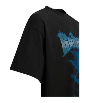 Balenciaga Graphic Printed Crewneck T-shirt - Black