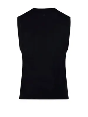 AMI Paris Sleeveless Crewneck Top With Pattern Decoration