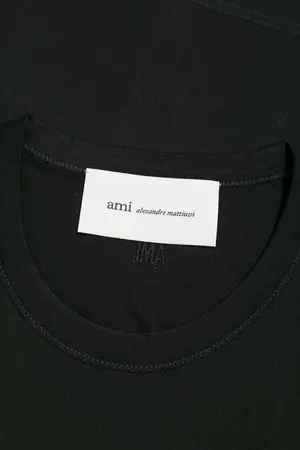 AMI Paris Sleeveless Crewneck Top With Pattern Decoration