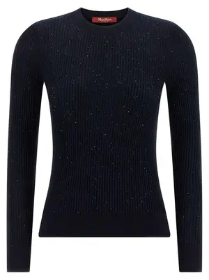 Max Mara Ribbed Crewneck Jumper With Micro-sequins - No
