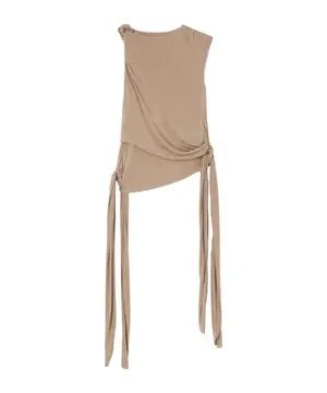 GANNI Sleeveless Asymmetrical Wrap Top