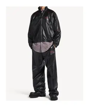 Balenciaga Zip-up Track Jacket With Contrasting Piping - Black/burgundy