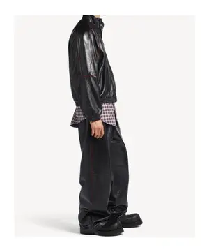 Balenciaga Zip-up Track Jacket With Contrasting Piping - Black/burgundy