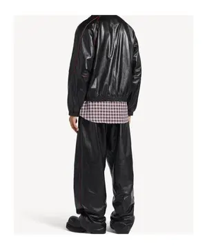 Balenciaga Zip-up Track Jacket With Contrasting Piping - Black/burgundy