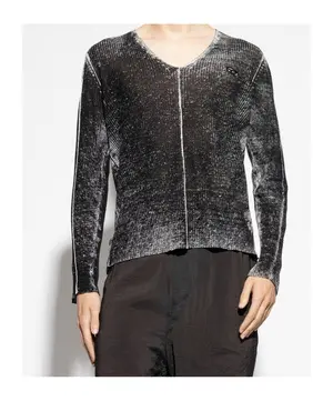 DIESEL® Cut-out Logo V-neck Sweater