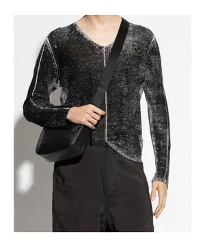 DIESEL® Cut-out Logo V-neck Sweater
