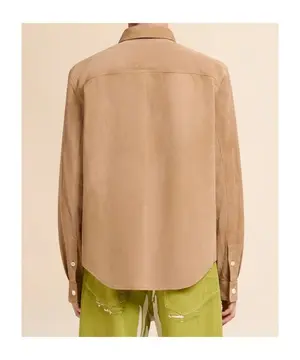 Marni Brown Suede Shirt With Cut-out Detailing