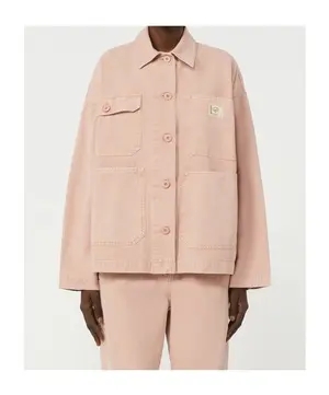 Max Mara Logo-patch Multi-pocket Jacket - Pink